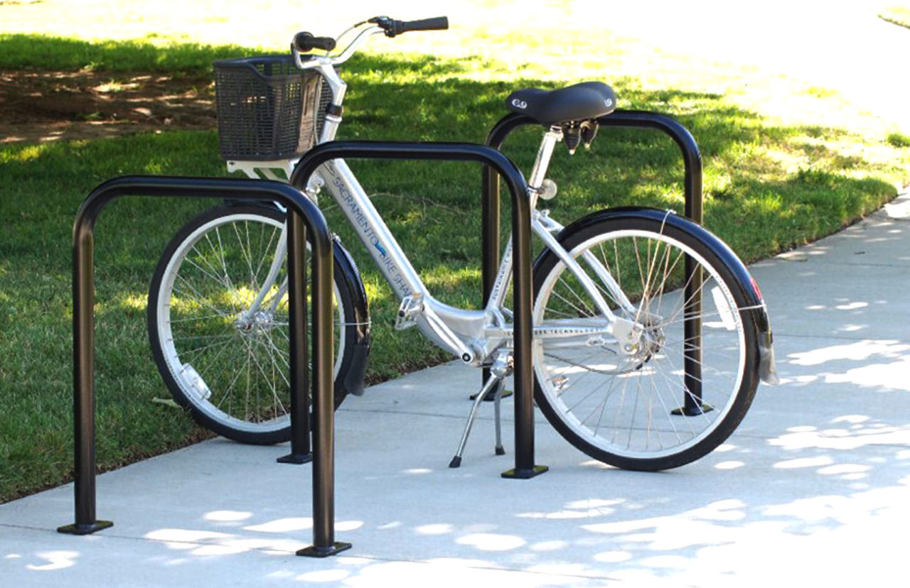 Affordable Inverted U bike parking racks Hoop Runner 2-bike